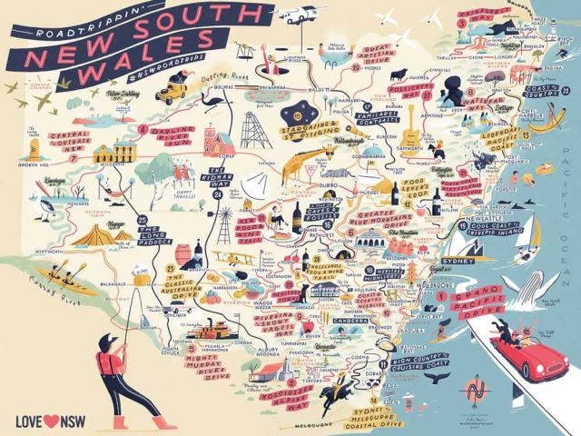 Map of NSW's Best Road Trips