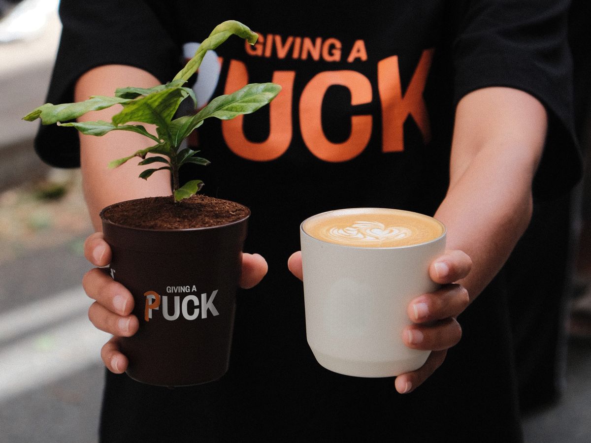 Single-O is giving out free coffees today as part of 'Give A Puck'